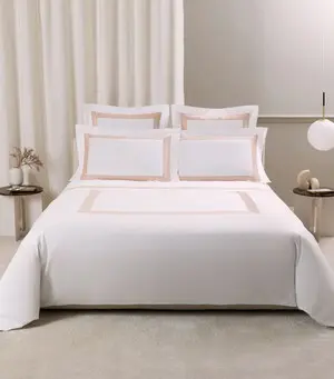Frette Cotton Breeze Border King Duvet Cover - Pink