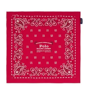 Polo Ralph Lauren Cotton Logo Bandana Scarf - Red