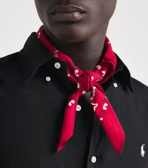 Polo Ralph Lauren Cotton Logo Bandana Scarf - Red