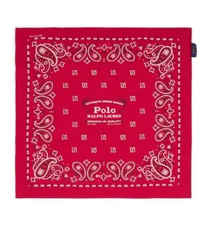 Polo Ralph Lauren Cotton Logo Bandana Scarf - Red