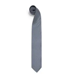 Eton Silk Geometric Neck Tie - Navy
