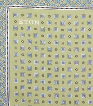 Eton Silk Floral Medallion Pocket Square - Yellow