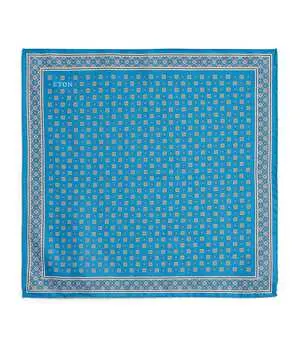 Eton Silk Floral Pocket Square - Blue