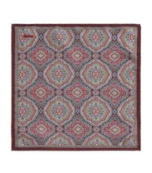 Eton Reversible Jacquard Pocket Square - Red