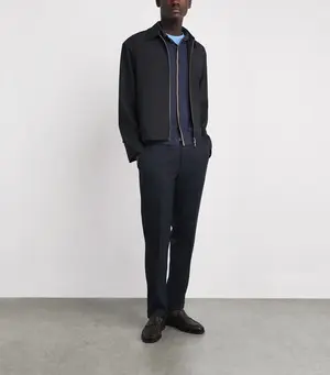 Paul Smith Wool Drawstring Trousers - Blue