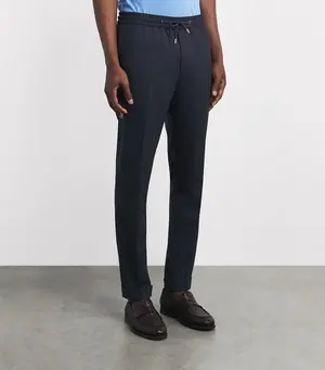 Paul Smith Wool Drawstring Trousers - Blue