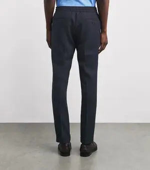 Paul Smith Wool Drawstring Trousers - Blue