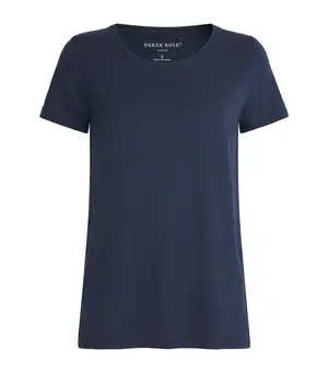 Derek Rose Micro Modal Lara Pyjama Top - Navy