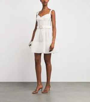 Zimmermann Linen-silk Belted Mini Dress