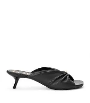 Loewe X Paula's Ibiza Pebble 45 Leather Heeled Mules - Beige