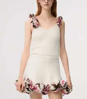 Loewe X Paula's Ibiza Floral Pom-pom Top - White
