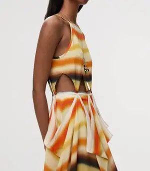 Loewe X Paula’s Ibiza Striped Silk Maxi Dress