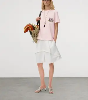 Loewe X Paula's Ibiza Embroidered Anagram T-shirt - Pink
