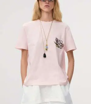 Loewe X Paula's Ibiza Embroidered Anagram T-shirt - Pink