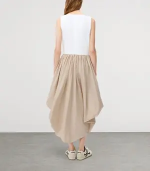 Loewe Cotton Asymmetric Midi Dress - White