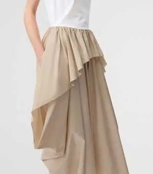 Loewe Cotton Asymmetric Midi Dress - White