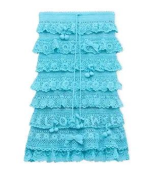 Loewe X Paula's Ibiza Crochet Midi Skirt - Turquoise