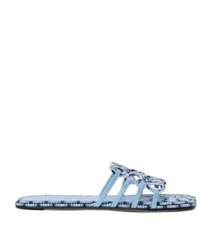 Loewe X Paula's Ibiza Leather Embroidered Anagram Slides - White