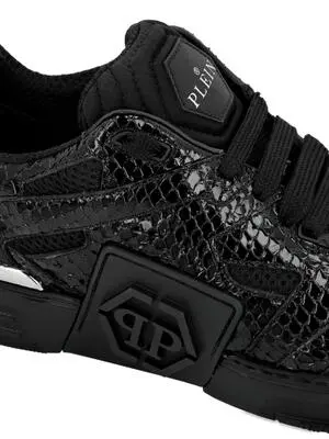 Philipp Plein Phantom Python Leather Sneakers - Black