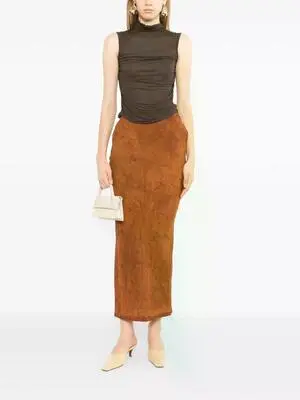 KINYAN LAM Floral Embroidered Maxi Skirt