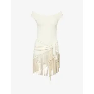 TALLER MARMO Mini Romy Off-shoulder Swimsuit With Sarong - Ivory