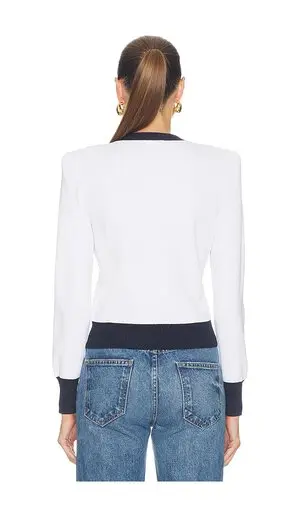 L'Agence Taya Cropped Cardigan With Gold-tone Button Closure