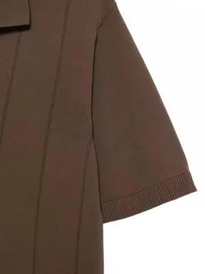 KANGRA Pointelle-knit Polo-collar T-shirt