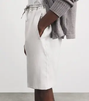 Corneliani Linen-virgin Wool-mohair Drawstring Shorts