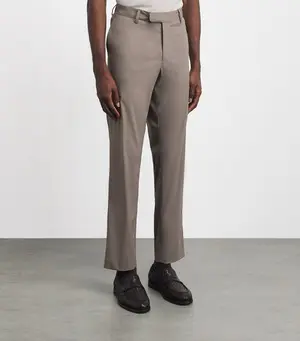 Corneliani Techwool Straight Trousers - Beige
