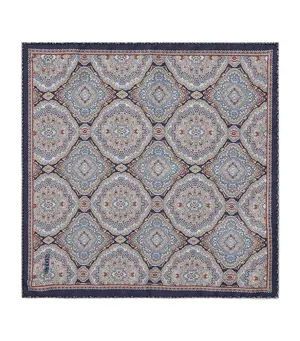 Eton Reversible Jacquard Pocket Square - Navy