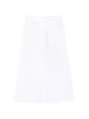 TOTEME Belted A-line Skirt With Patch Pockets - White