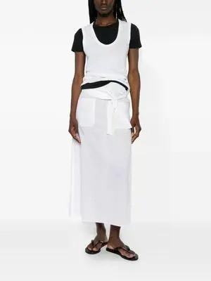 TOTEME Belted A-line Skirt With Patch Pockets - White