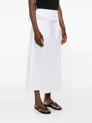 TOTEME Belted A-line Skirt With Patch Pockets - White