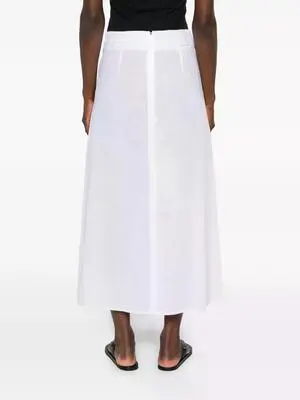TOTEME Belted A-line Skirt With Patch Pockets - White