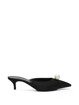 Magda Butrym Embellished Silk-satin Mules - Black