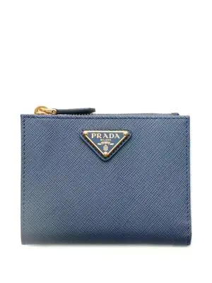 Prada Small Saffiano Leather Wallet - Blue