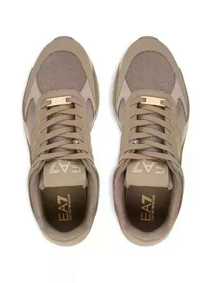 EA7 Logo-lettering Mesh-panel Sneakers - Neutrals