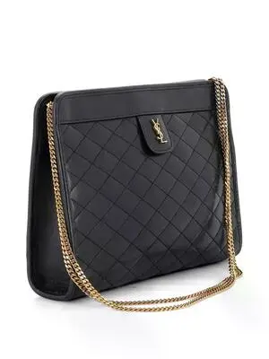Saint Laurent Victoire Chain Quilted Leather Clutch Bag