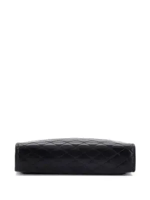 Saint Laurent Victoire Chain Quilted Leather Clutch Bag