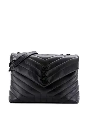 Saint Laurent Loulou Matelasse Chevron Leather Large Shoulder Bag - Black