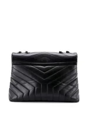 Saint Laurent Loulou Matelasse Chevron Leather Large Shoulder Bag - Black