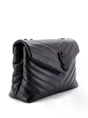 Saint Laurent Loulou Matelasse Chevron Leather Large Shoulder Bag - Black