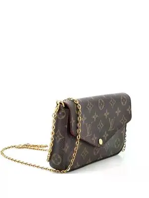 LOUIS VUITTON Felicie Pochette Monogram Canvas Crossbody Bag - Brown