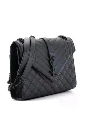 Saint Laurent Classic Monogram Envelope Satchel - Black