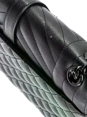 Saint Laurent Classic Monogram Envelope Satchel - Black