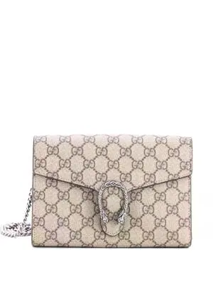 Gucci Dionysus Gg Coated Canvas Chain Wallet - Brown