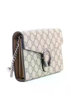Gucci Dionysus Gg Coated Canvas Chain Wallet - Brown