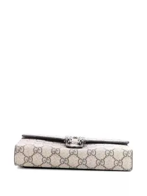 Gucci Dionysus Gg Coated Canvas Chain Wallet - Brown