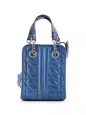 Gucci Gg Marmont Handle Matelasse Leather Mini Crossbody Bag - Blue