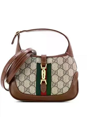 Gucci Jackie 1961 Gg Coated Canvas Mini Hobo Bag - Brown